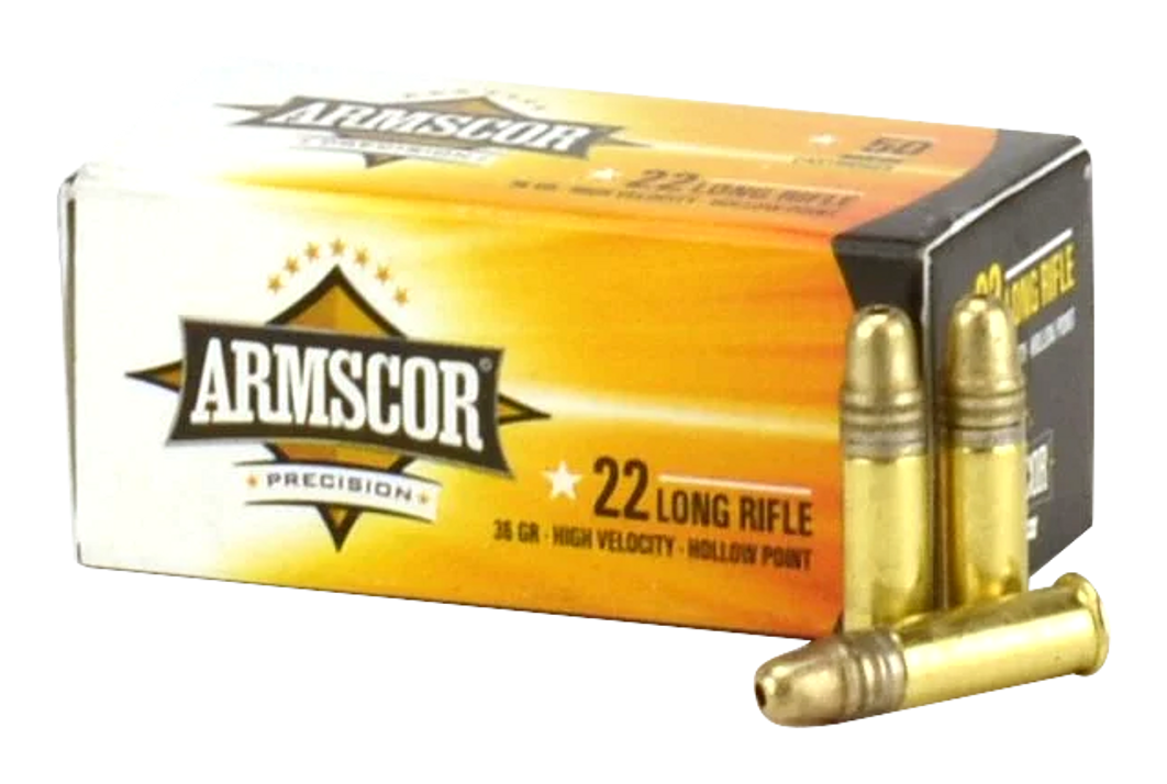 Armscor Precision High-Velocity .22 LR 36 Grain JHP Rimfire Ammo | Mack ...